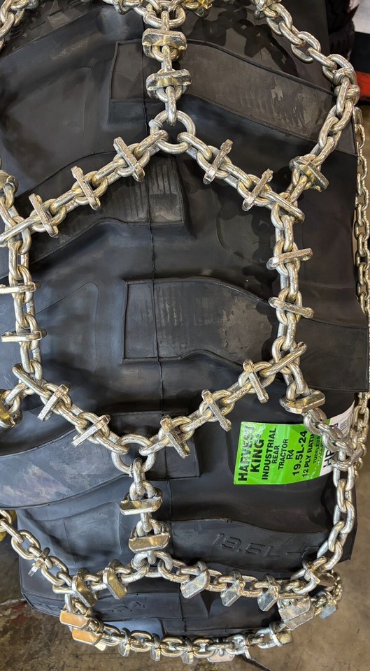 *2 CHAINS* 19.5L-24 BACKHOE LOADER OTR SNOW ICE MUD TIRE CHAINS RUD ...