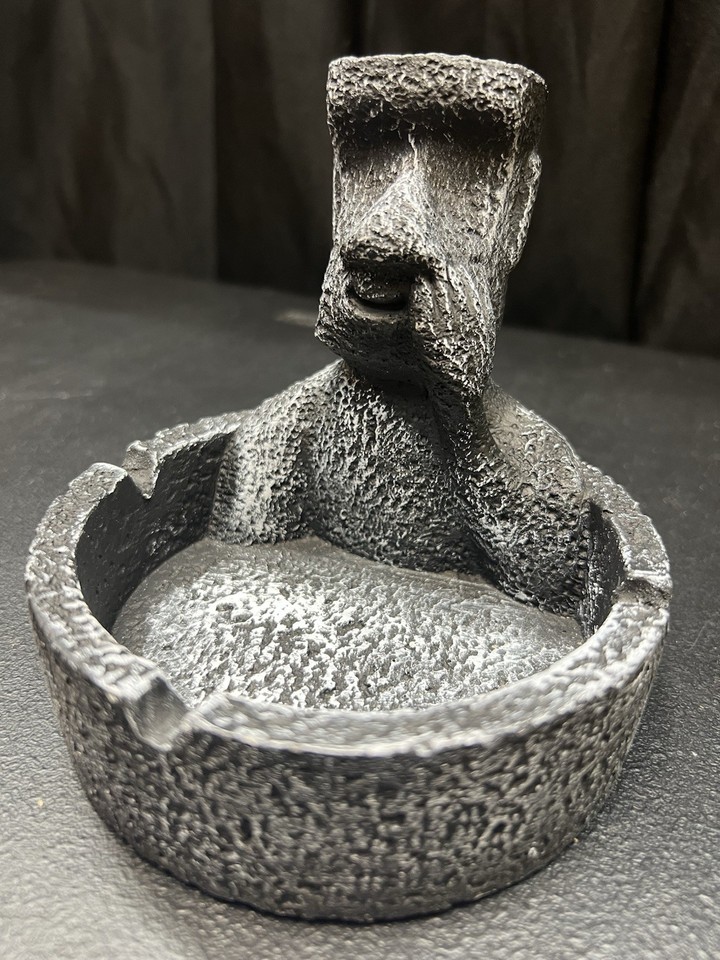 Resin Ashtray Moai Stone Statue Cigarette Ash Tray Vintage Home Decor ...