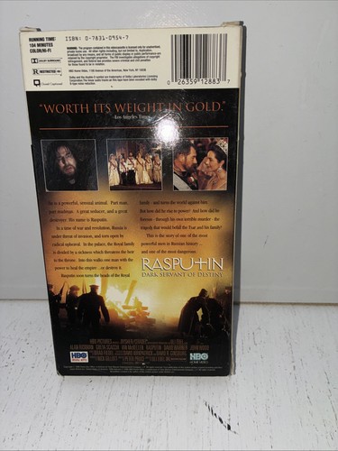 Vtg Rasputin (VHS) 1996 HBO biopic stars Alan Rickman, Ian McKellen ...