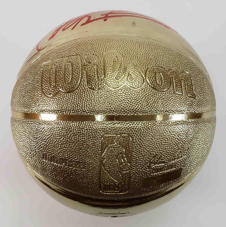 Dennis Rodman Signed/Autographed Wilson Authentic Series Gold ...