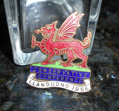 VTG 1956 Brass/Enamel Pin Conservative Conference Llandudno Wales-Red ...