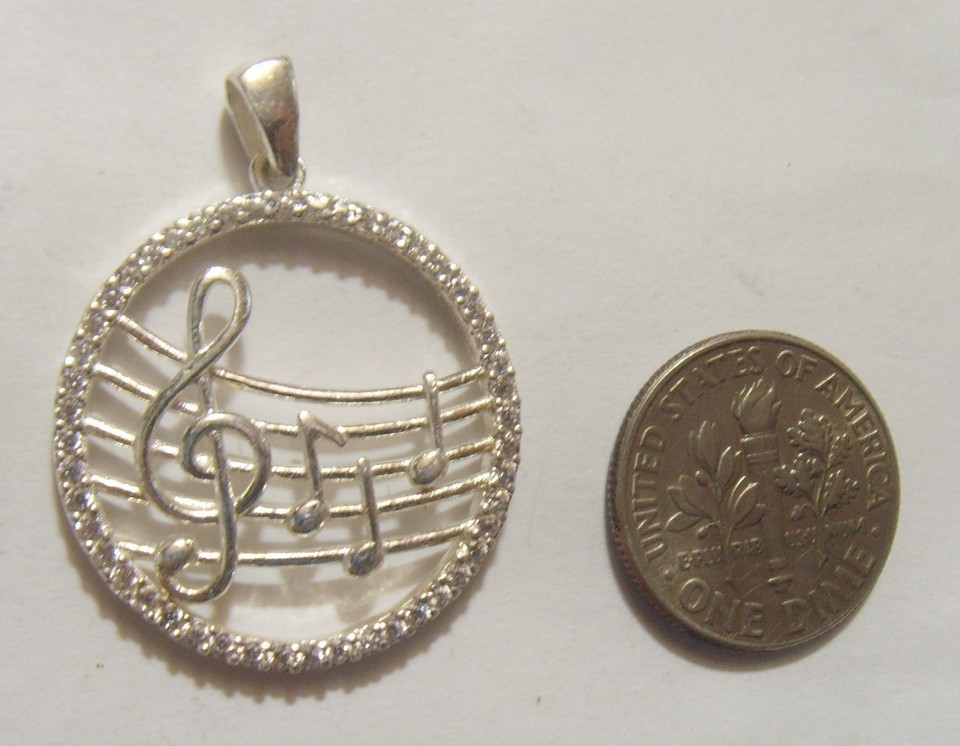 1960s vintage gems sterling silver musical note scale treble clef ...