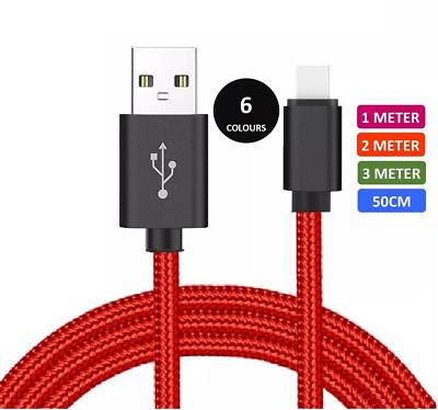 1m Heavy Duty Braided USB Fast Charger Cable Lead For iPhone 14 13 12 ...
