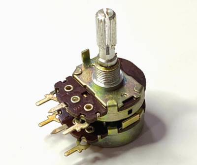 1pcs - NOBLE B-100K x2 2-Gangs DUAL Audio Potentiometer Knurled - JAPAN ...