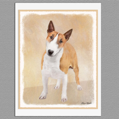 6 Miniature Bull Terrier Dog Blank Art Note Greeting Cards | eBay