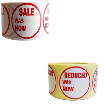 500 X RED PRICE SELF ADHESIVE STICKER REDUCED / SALE WAS NOW LABELS ...