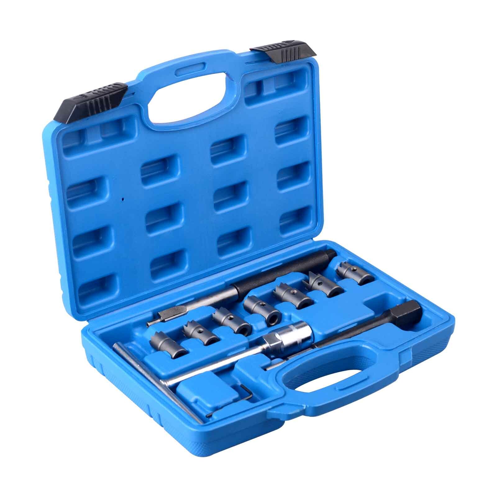 10pc Diesel Injector Seat Cutter Tool Cleaner Set Universal Tool Kit ...