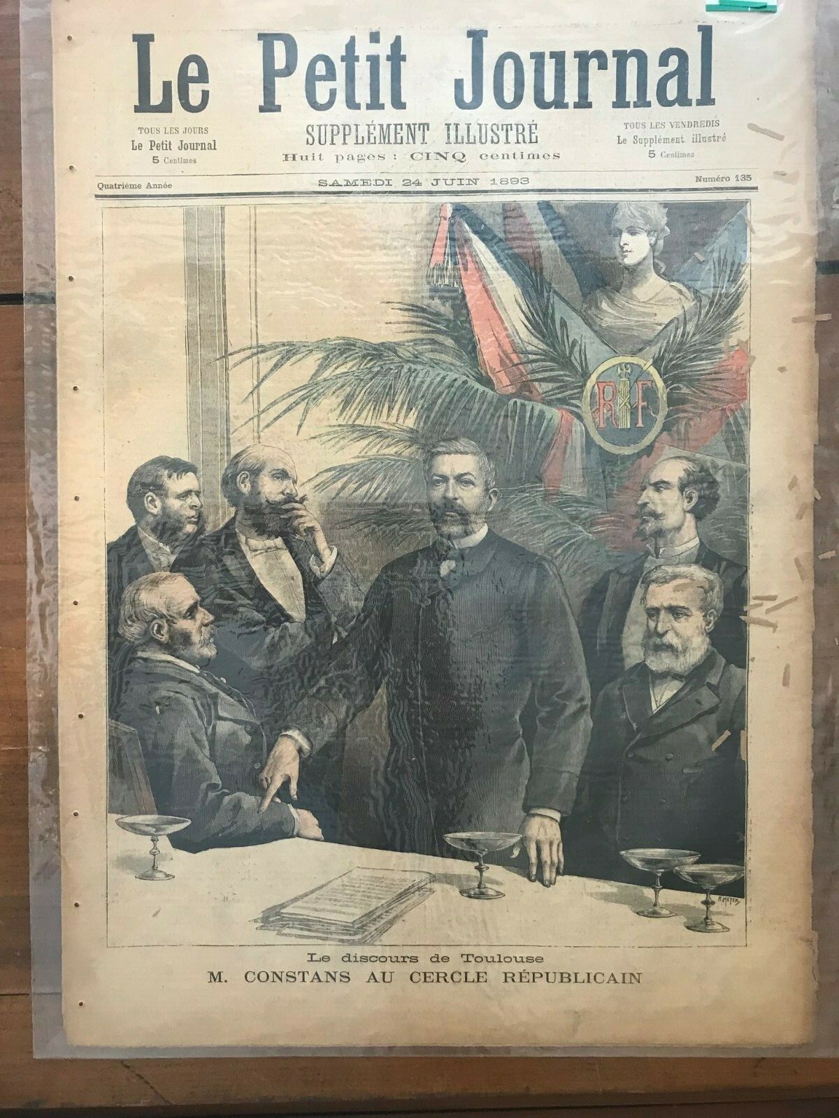 Original print French newspaper Le Petit Journal dated 1893 French ...