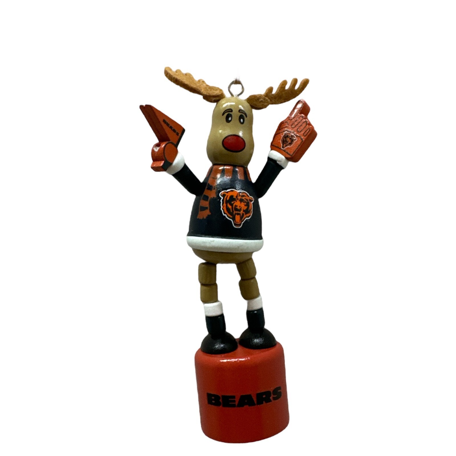 NFL Chicago Bears Wooden Push Puppet Reindeer Ornament | eBay