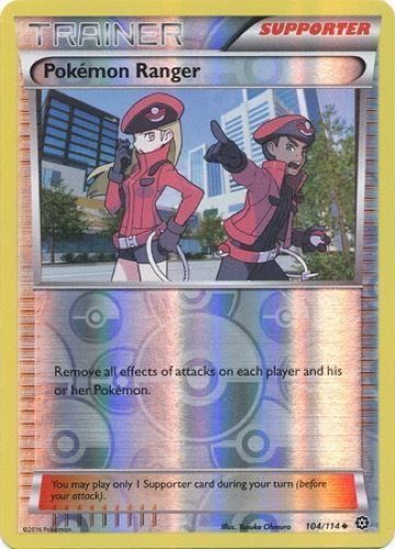 1x Pokemon Ranger reverse holo x1 POKEMON XY Steam Siege 104/114 ...