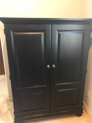 Black Computer Cabinet to hide you monitor and desk top computer | eBay