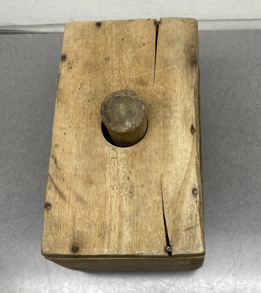 Antique Vintage Primitive Dovetailed Rustic Wood Butter Mold Press ...