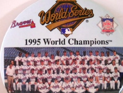 ATLANTA BRAVES 1995 WORLD SERIES CHAMPIONS TEAM PHOTO BUTTON WITH ...
