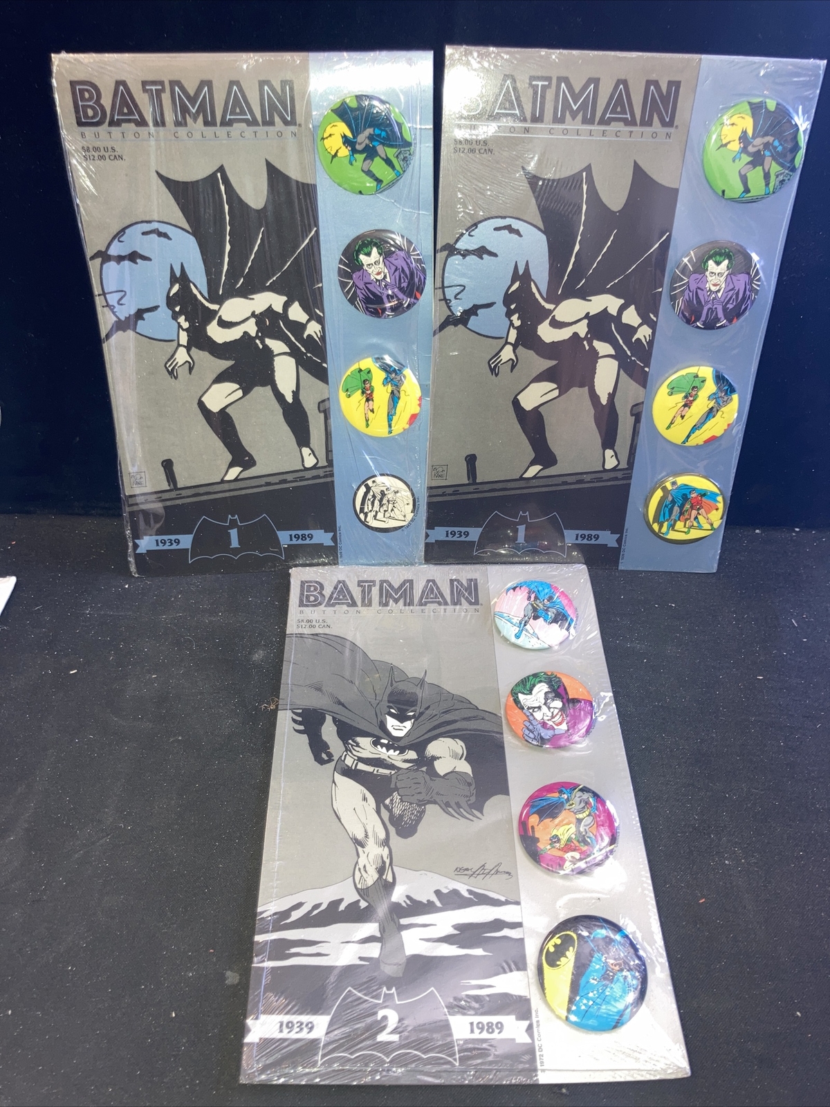 Batman Button Collection 1939-1989 sealed in package 2- #1, 1- #2 | eBay