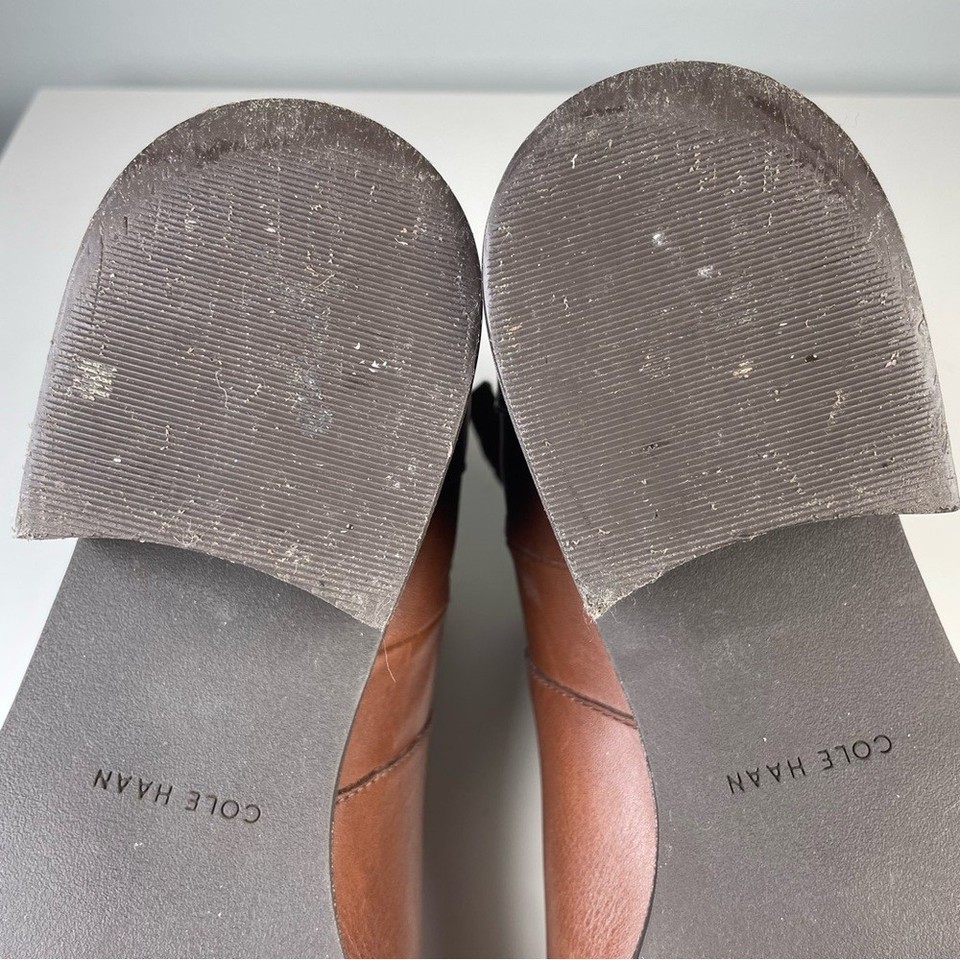 Cole Haan Lyla Leather Ankle Boots Brown Waterproof Size 8B Classic ...