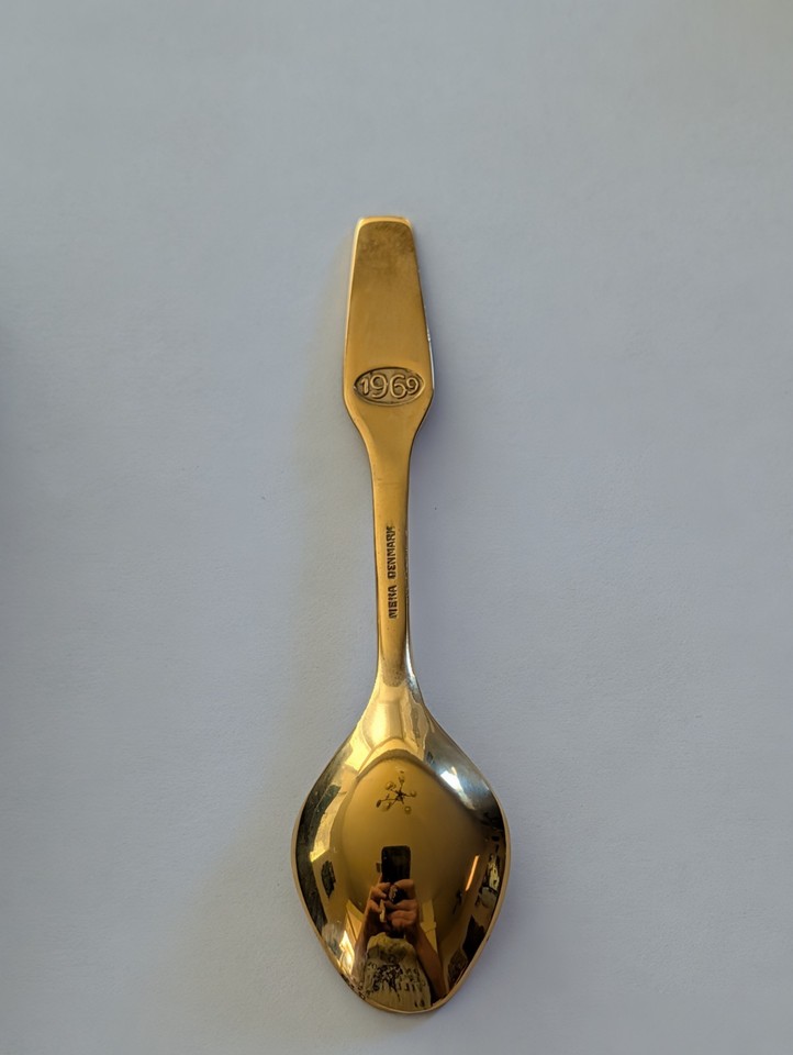 Meka-Denmark Gold-Plated Spoon with Enamel Christmas Bell Design NIB ...