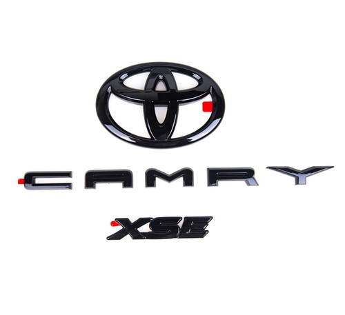 NEW 3PS 2018-2024 TOYOTA CAMRY XSE Gloss Black EMBLEM OVERLAY 8th gen ...