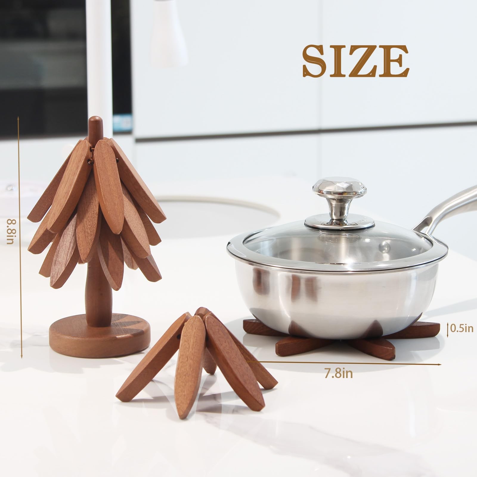 Wooden Trivet Tree Set for Hot Dishes | Artisanal Wooden Coasters