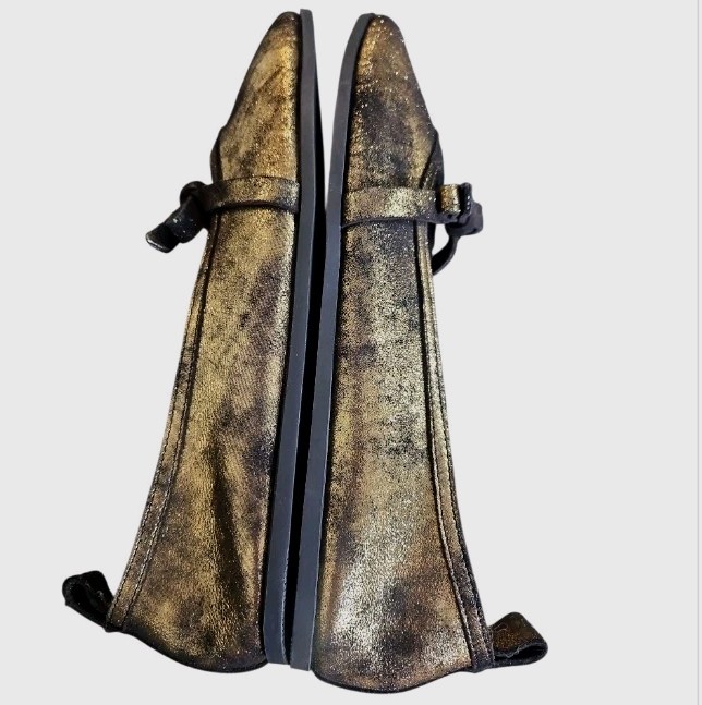 NEW FREE PEOPLE Woman's Mania Bow Ballet Flat Bronze Age Metallic Sz 8 ...