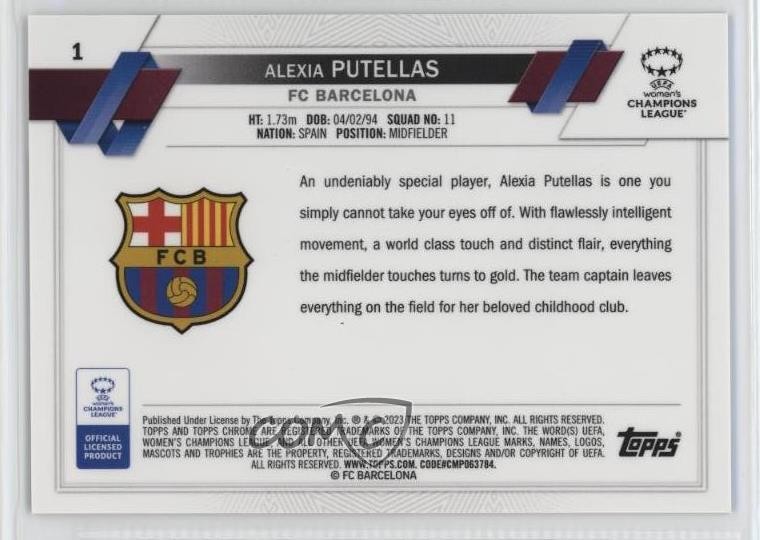 2022 Chrome UEFA Women's Champions League Sapphire Edition /99 Alexia ...