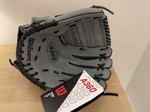 Wilson A360 12” Utility Baseball Glove Grey Black Right Hand Throw ...