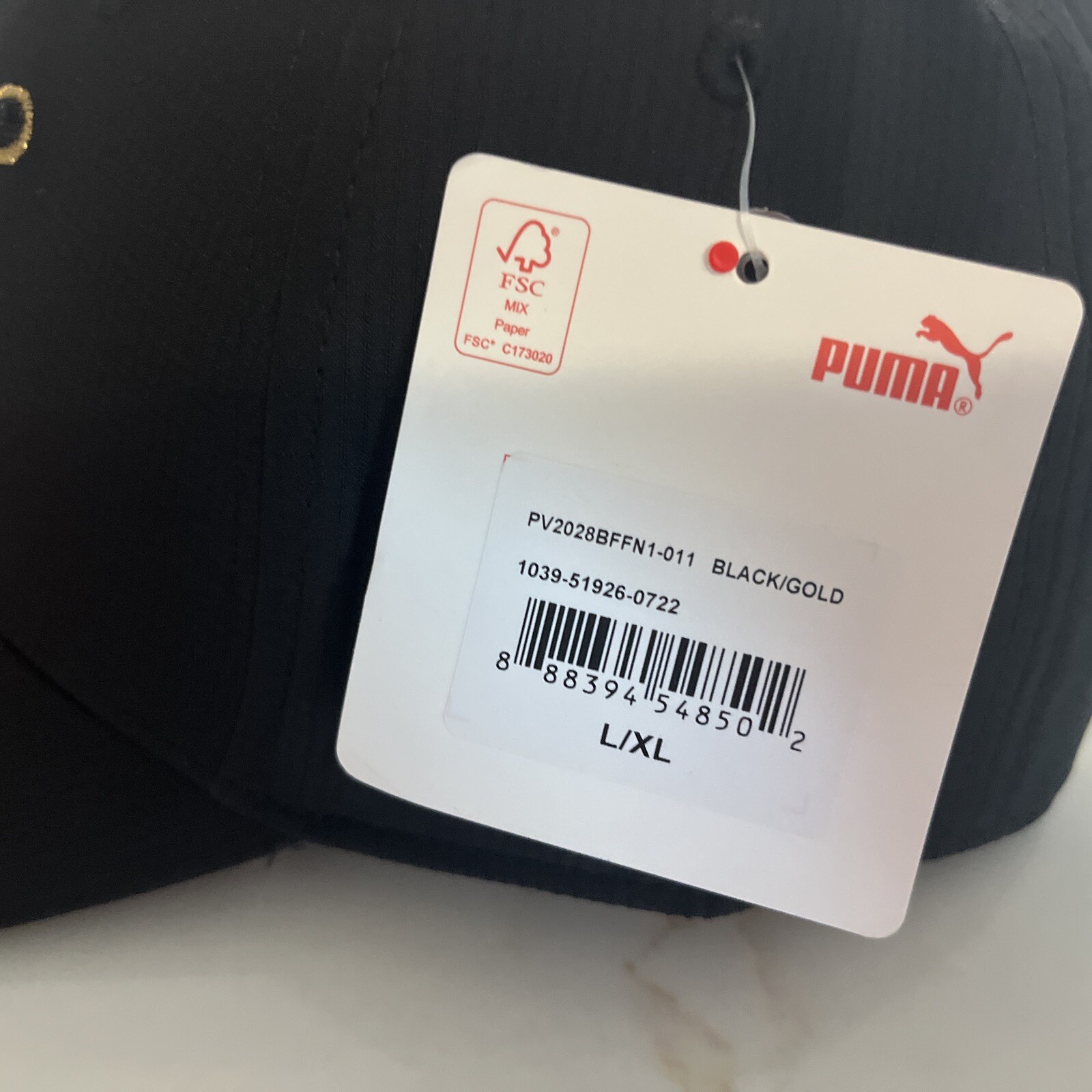 PUMA Evercat Dillon 2.0 Hat Cap Stretch Fit Fitted Black Gold Men's ...