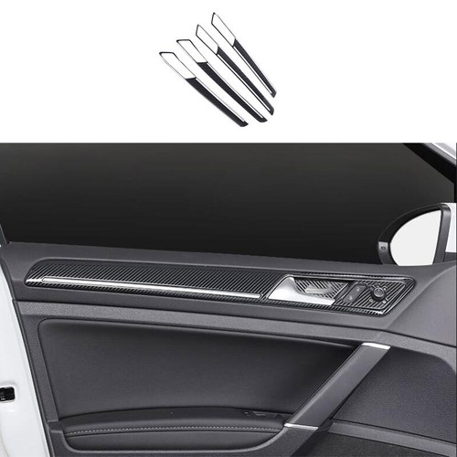 For VW Golf MK7 2014-2019 Carbon Fiber Steel Interior Door Panel Cover ...