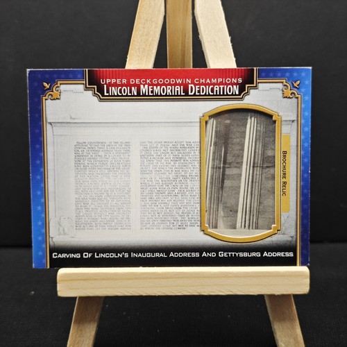 2022 Upper Deck Goodwin Champions Lincoln Memorial Brochure Relic LMR-6 ...