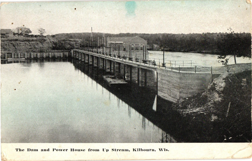 Kilbourn Wis Dam and Power House Seen from Upstream Postcard 1910s | eBay