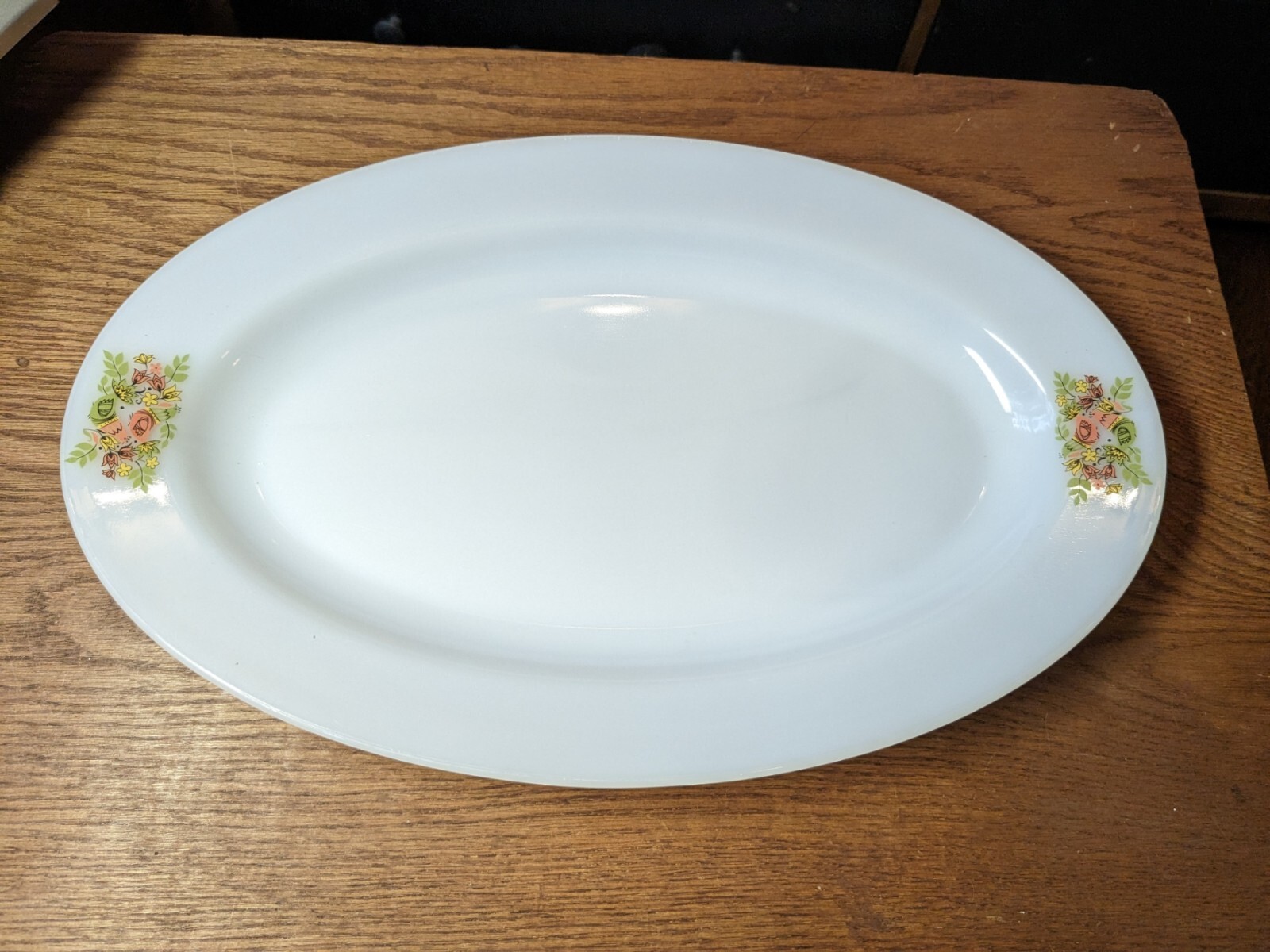 Vintage Arcopal Opal Ware 'French Pyrex' Birds And Flowers Oval Platter ...