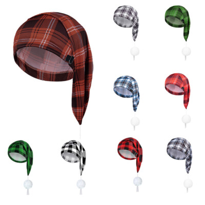 Mens Night Stocking Caps Daily Sleeping Hat Tassel Plaid Cap Soft ...