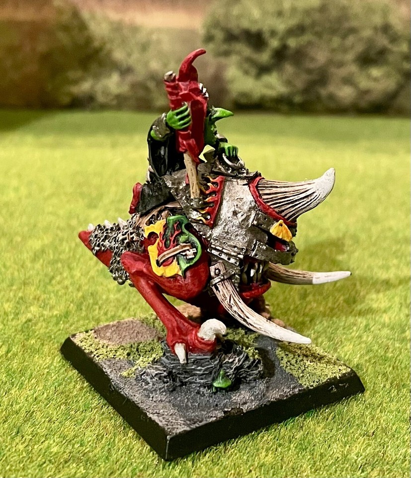 Warhammer Fantasy Night Goblin On Giant Squig Forgeworld Painted | eBay
