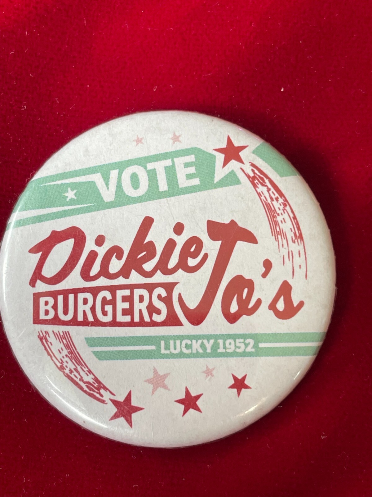 Vote Dickie Jo's Burgers Lucky 1952 Eugene Oregon Pinback Button 1.75 ...