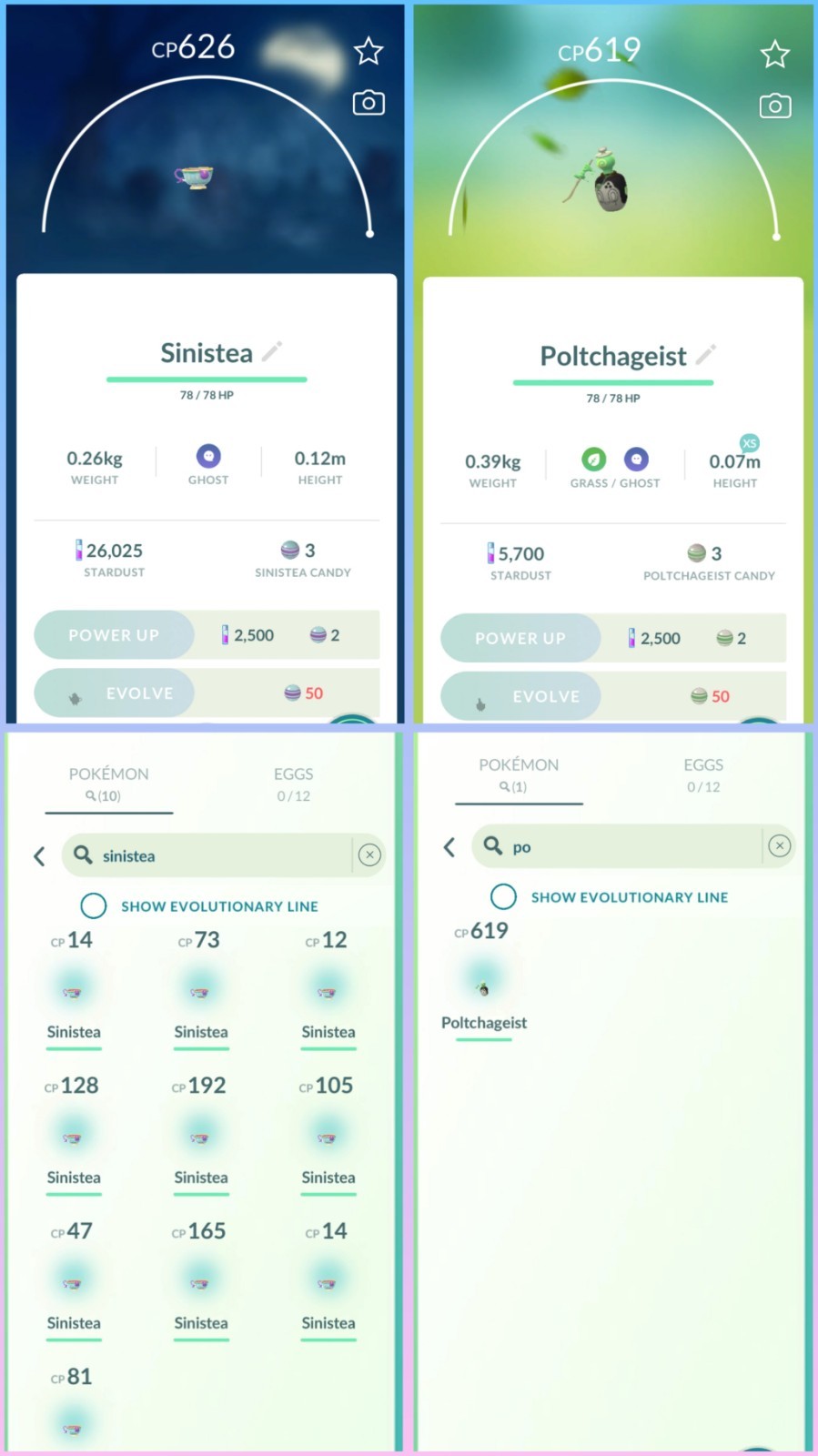 Pokémon Go - Non Shiny 10x Sinistea & 1 Poltchageist | Mini P T C 40k ...