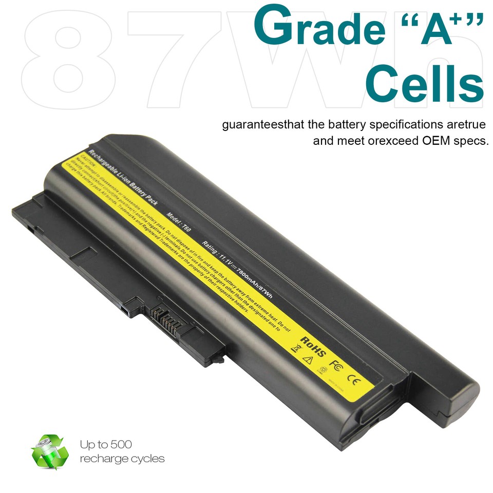 6/9Cell Battery for IBM Lenovo Thinkpad T60 T61 R60 R61 R500 T500 R61e ...
