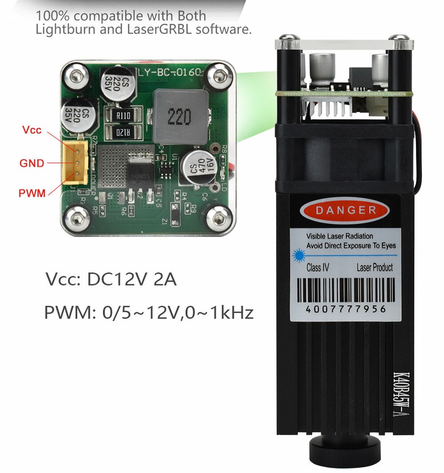 4.5W/5.5W/10W Laser Module Head with Slide for DIY CNC Laser Engraving ...