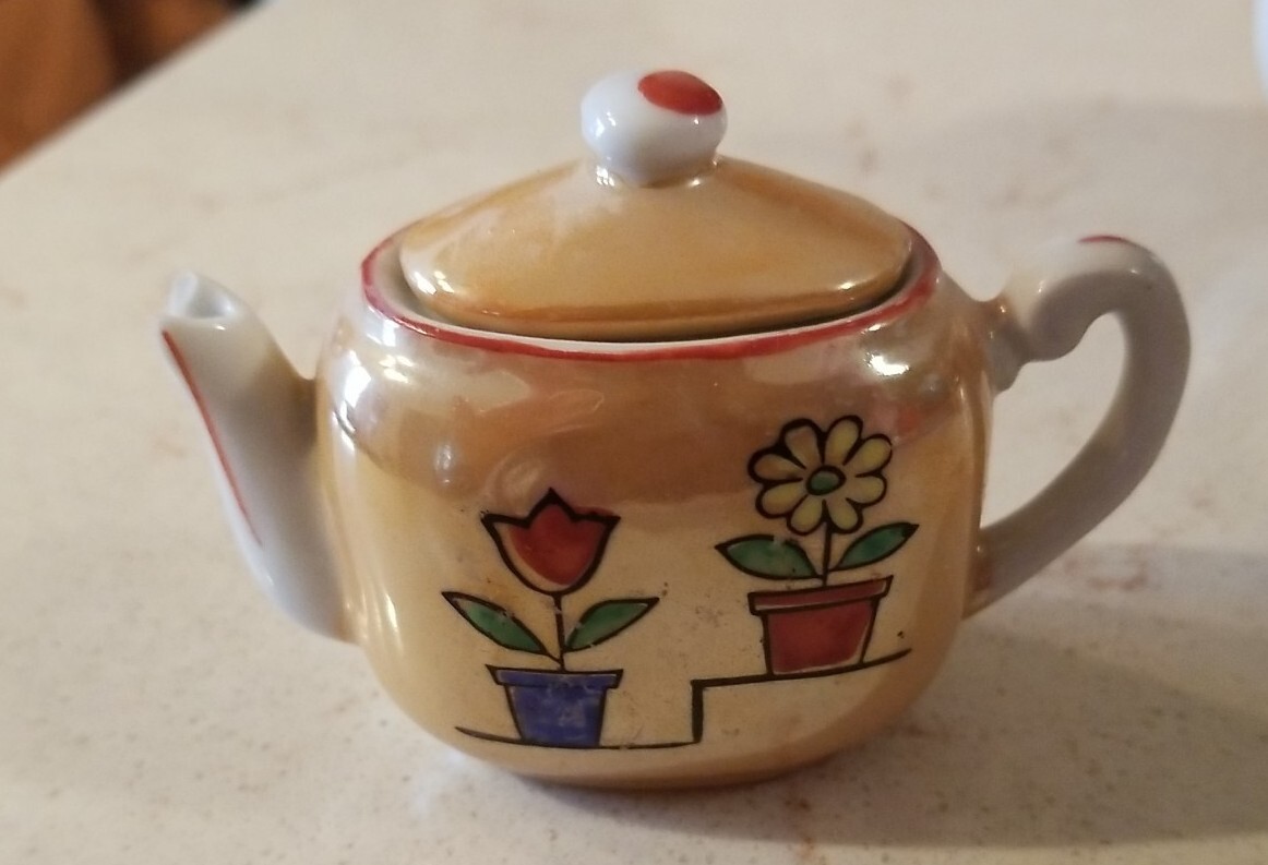 vintage childs porcelain tea set, 3 pieces | eBay