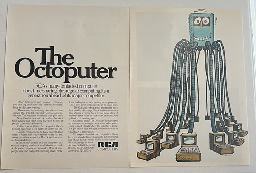 RCA Computers 1969 Vintage 2 Page Print Ad 16"x11" Spectra 70/46 The ...