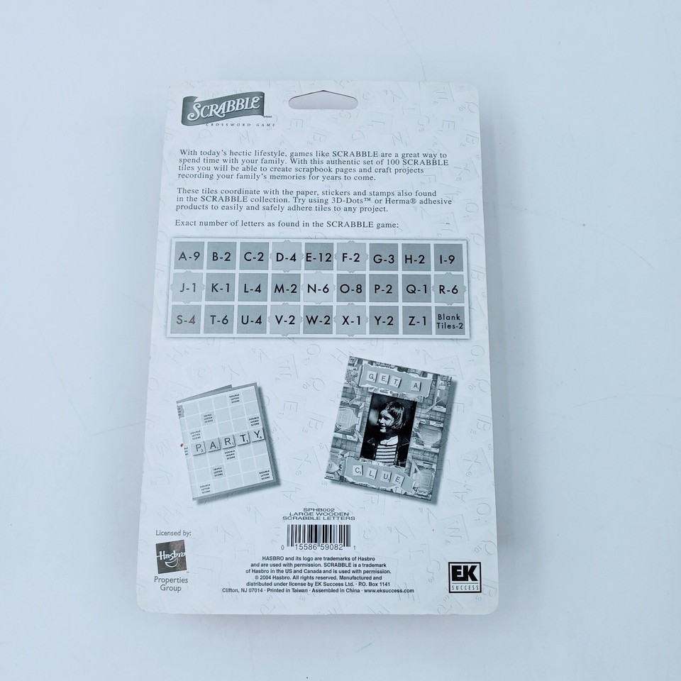 Hasbro 100 Authentic Scrabble Wooden Alphabet Tiles with Pouch for Game ...