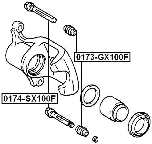 Front Caliper Slide Pin Fits Lexus 47715-22130, 47715-60020, B25D-33-998 | eBay