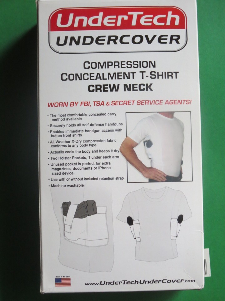 UnderTech Undercover Crew Neck Concealment White T-Shirt 4003 Men's 3XL ...