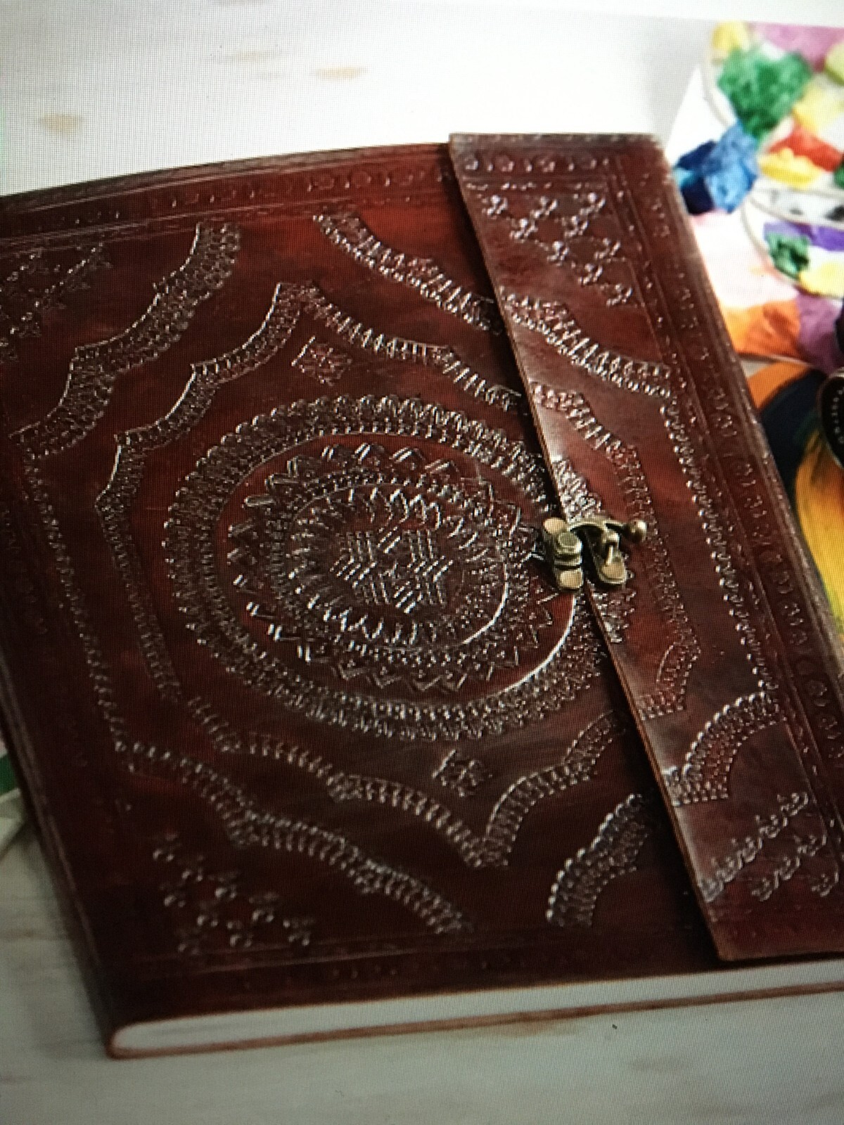 Vintage Embossed Leather Hand Stitched Photo XL Album 13x10 pages 60 ...