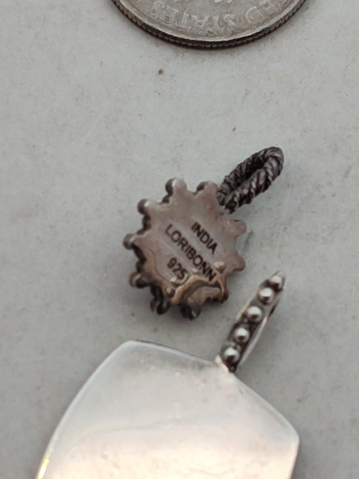 Lori Bonn Lot of 2 Sterling Silver Balinese Pendants 1 w/ "J" Initial 1 ...