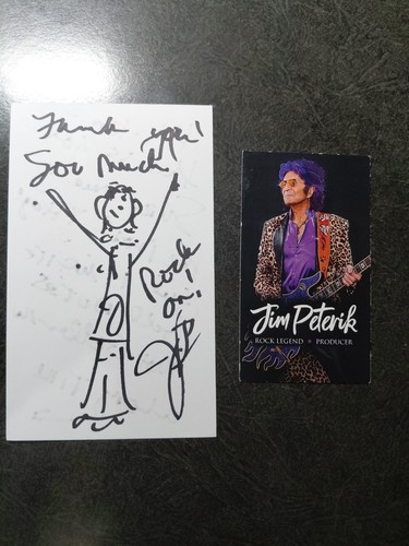 JIM PETERIK Hand Signed & HAND SKETCH CARD - SURVIVOR - EYE OF THE ...