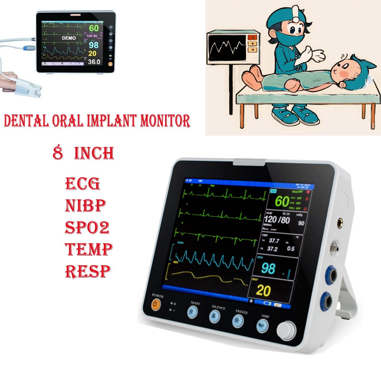 8 Inch Multi-parameter Monitor ICU CCU Vital Sign Patient Monitor/CE | eBay