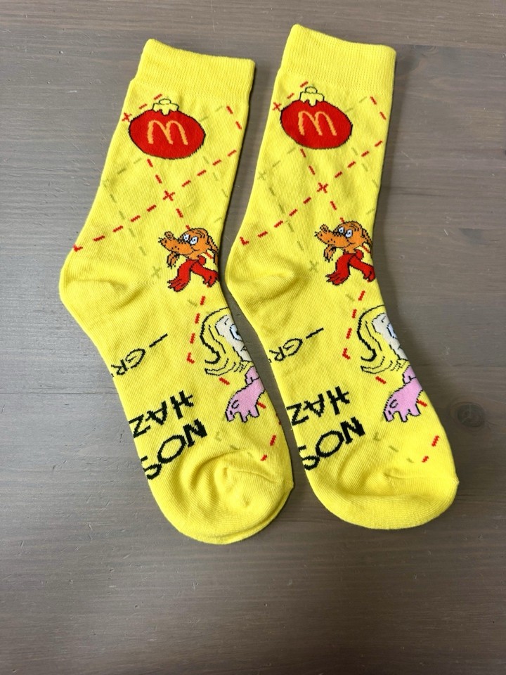 2025 McDONALD'S Grinch Socks Christmas Adult Happy Meal Yellow Socks ...