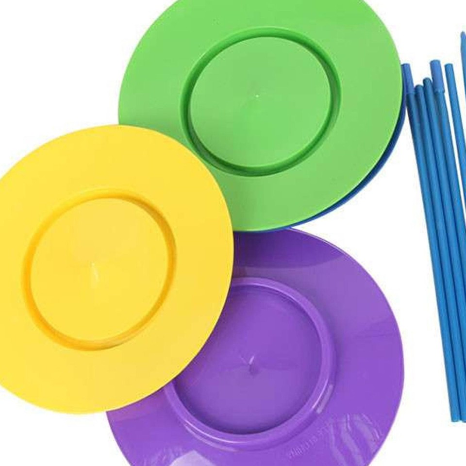 Juggling Plate Stick Set Clown Juggle Kid Balancing Magic Trick Toy ...