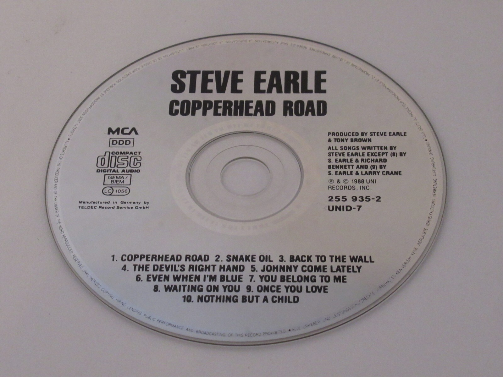 Steve Earle - Copperhead Road/MCA - 255 935-2 CD ALBUM | eBay
