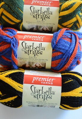Starbella Stripes Team Color Yarn to make Ruffle & Frill Scarves ...