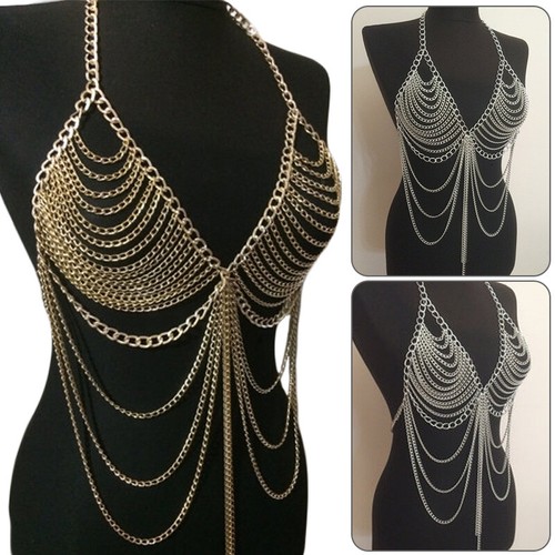 Hot Body Chain Jewelry Lingerie Bra Tassel Sexy Rhinestone Bikini ...
